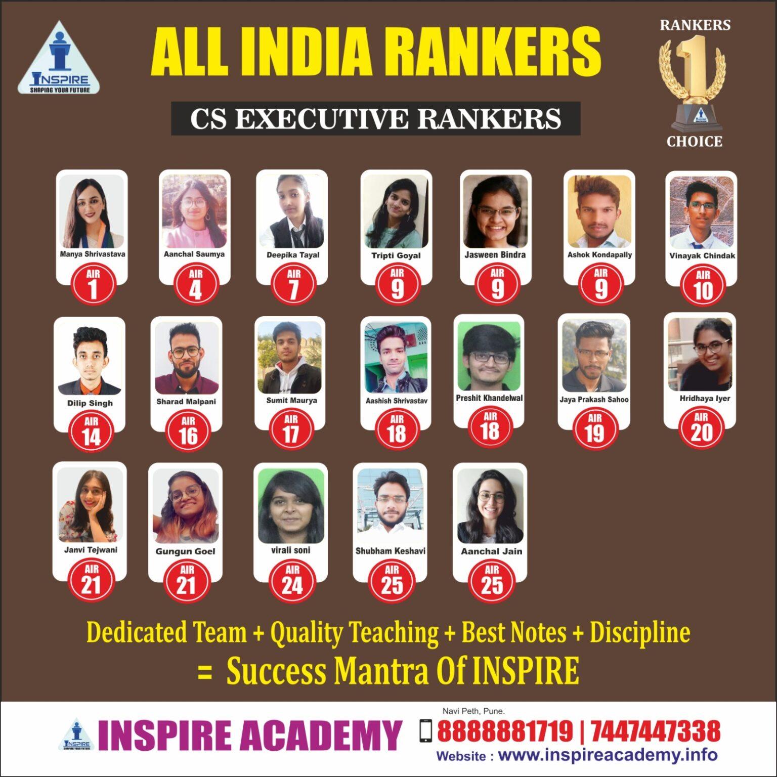 CS Executive Enquiry | Contact Inspire Academy For Details