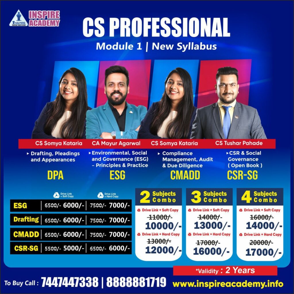 CS Professional Coaching Pune | Advance With Inspire Academy