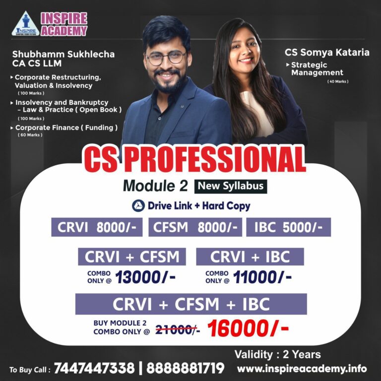 CS Professional Coaching Pune | Advance With Inspire Academy